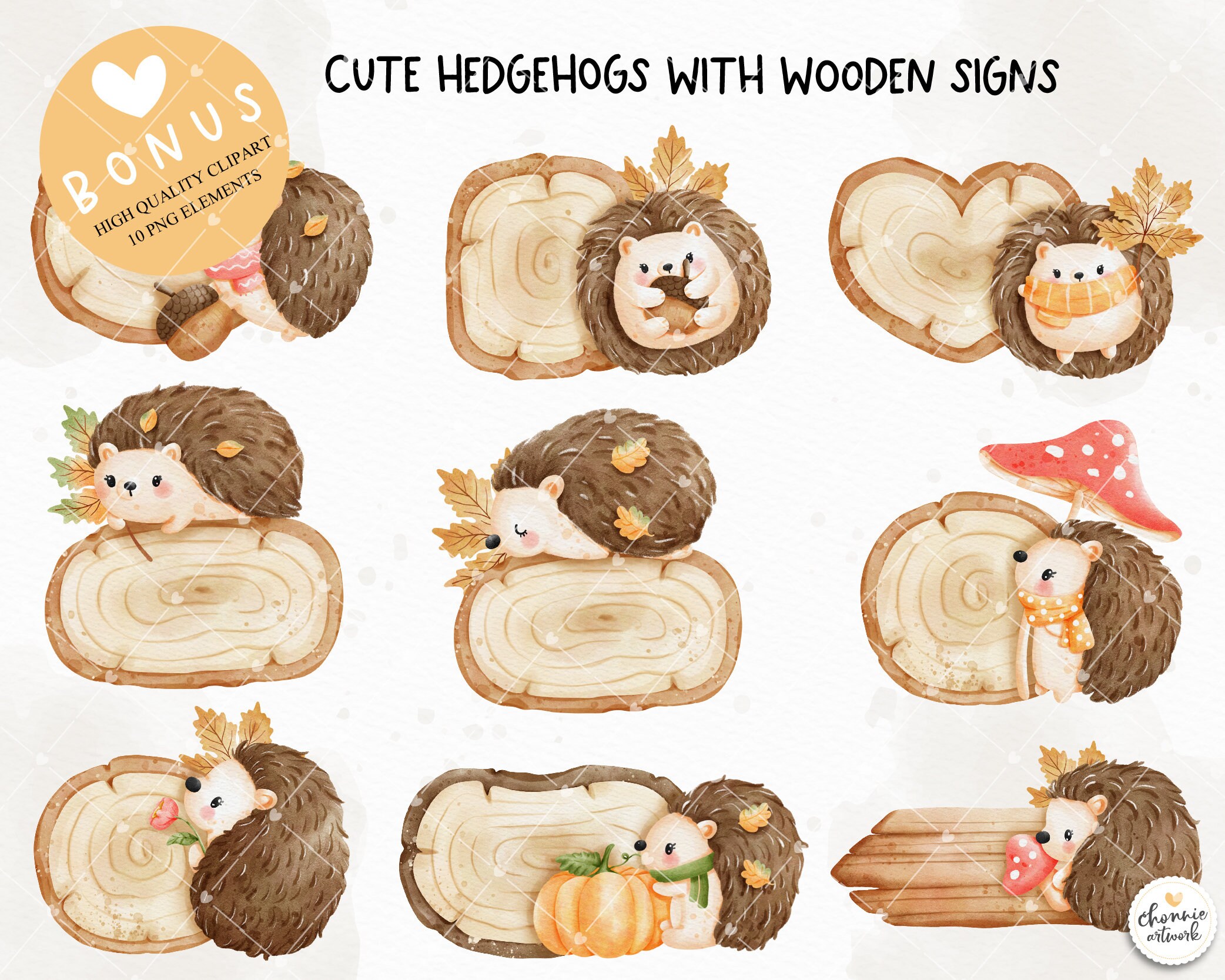 Hedgehogs Cliparts Autumn Hedgehogs Clipart Autumn Clipart - Etsy