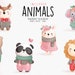 Valentine Woodland Animals Clipart, Valentine Clipart, Watercolor ...