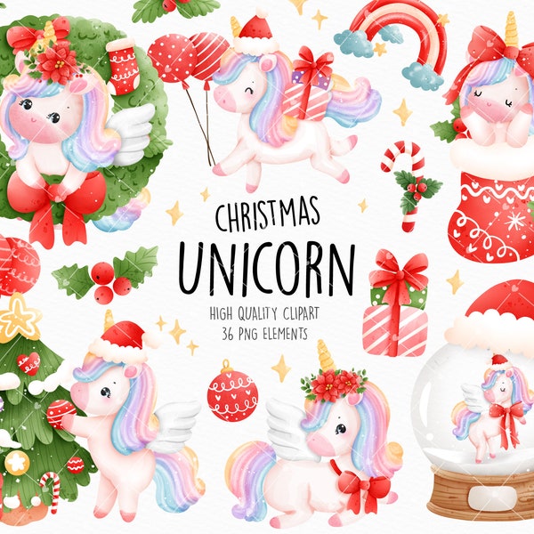 Unicorn Christmas - Etsy