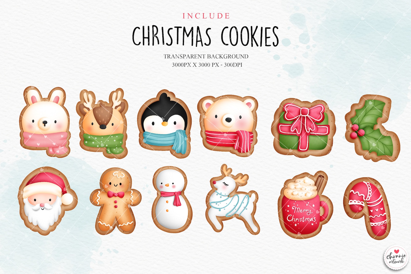 Watercolor Christmas Cookies Clipart. Christmas Gingerbread - Etsy