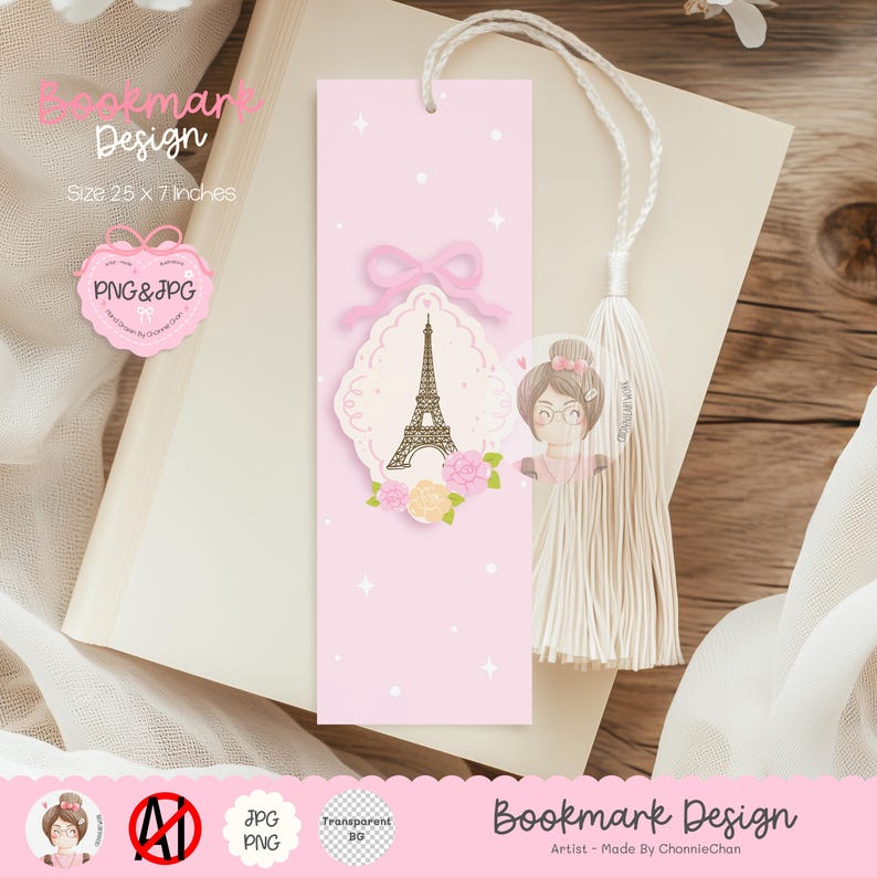 Paris Bookmark, Eifel Tower Bookmark,travel Bookmark,landmarks ...
