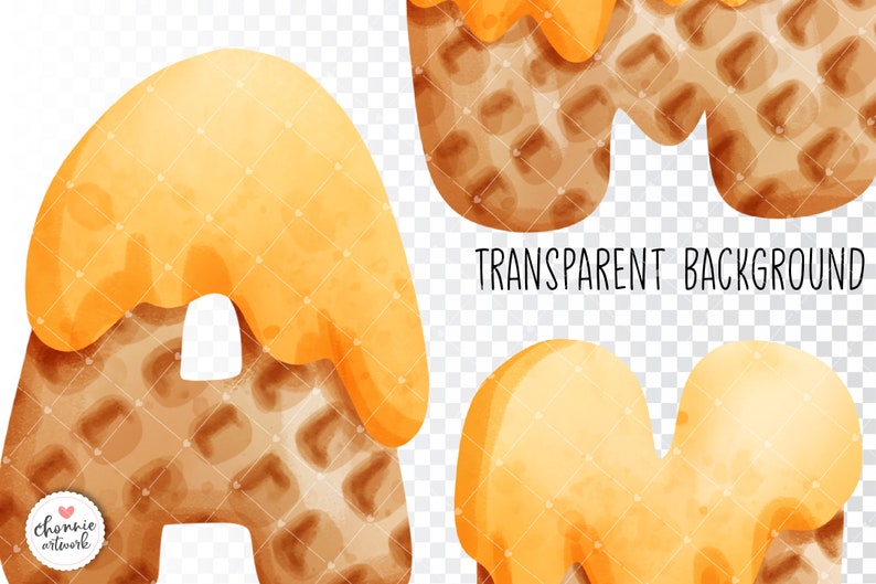Honey Waffles Alphabets and Numbers Clipart Honey Alphabet - Etsy