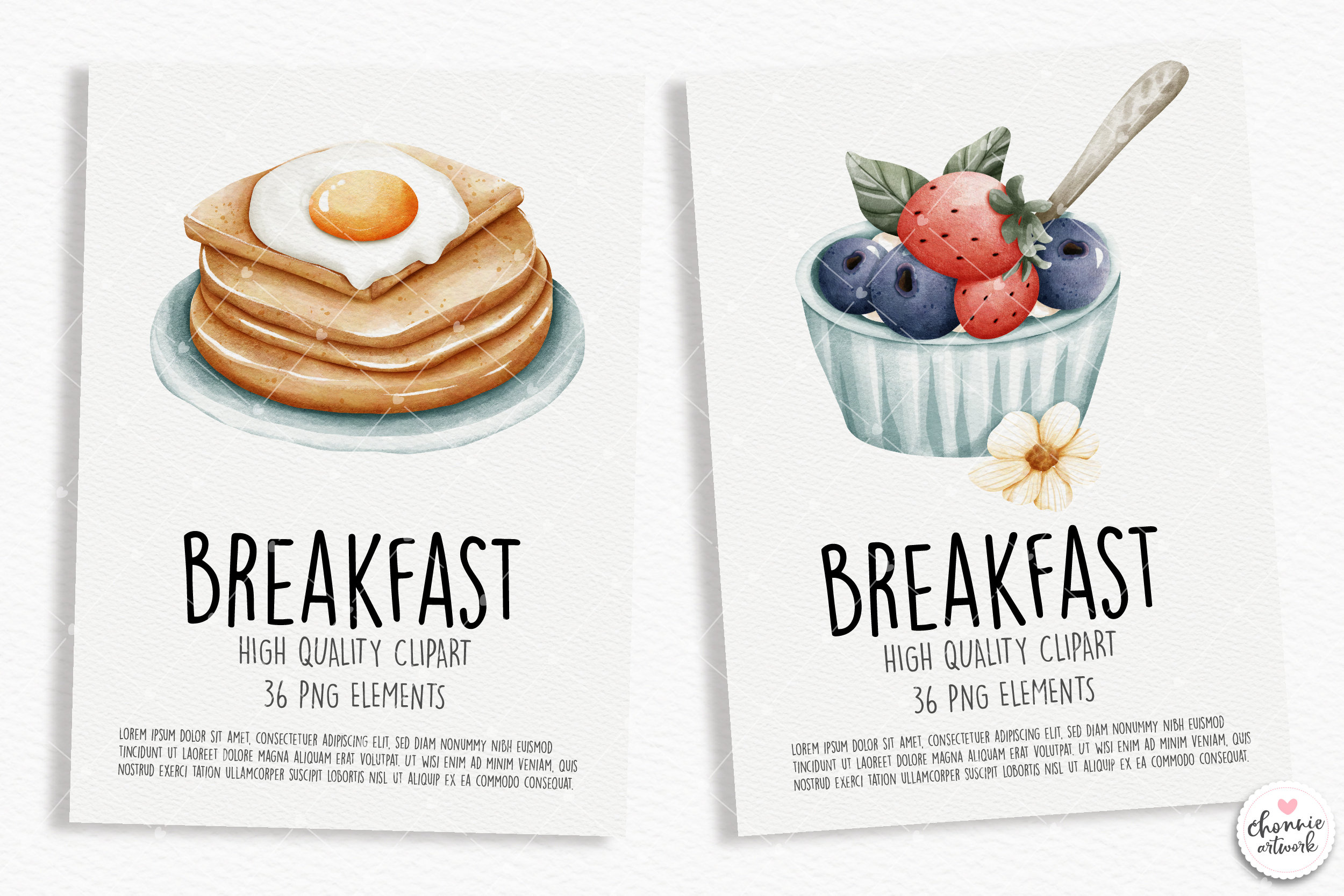 Watercolor Breakfast Clipart Breakfast Clipart Brunch - Etsy