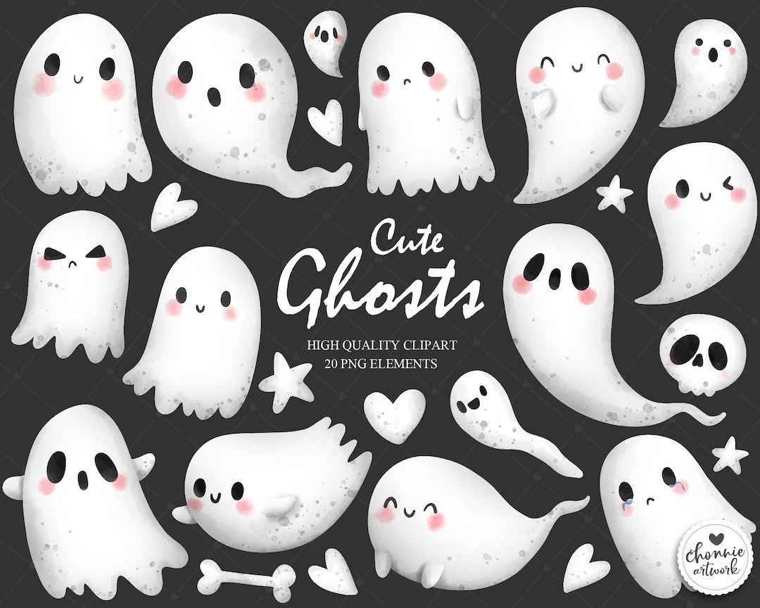 Ghost Clipart, Cute Ghost Clipart, Halloween Clipart, Cute Halloween ...