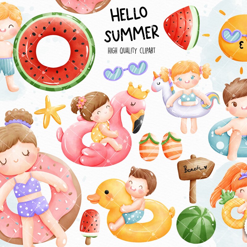 Swimming Clipart - Etsy