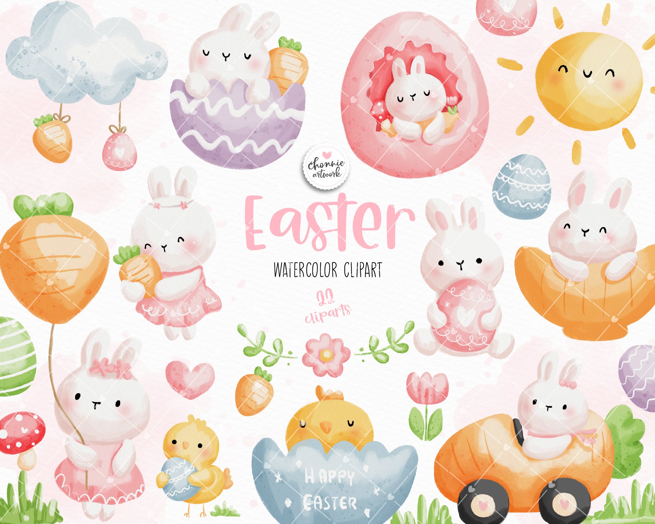 Easter Clipart Easter Rabbit Clipart Rabbit Clipart Easter - Etsy