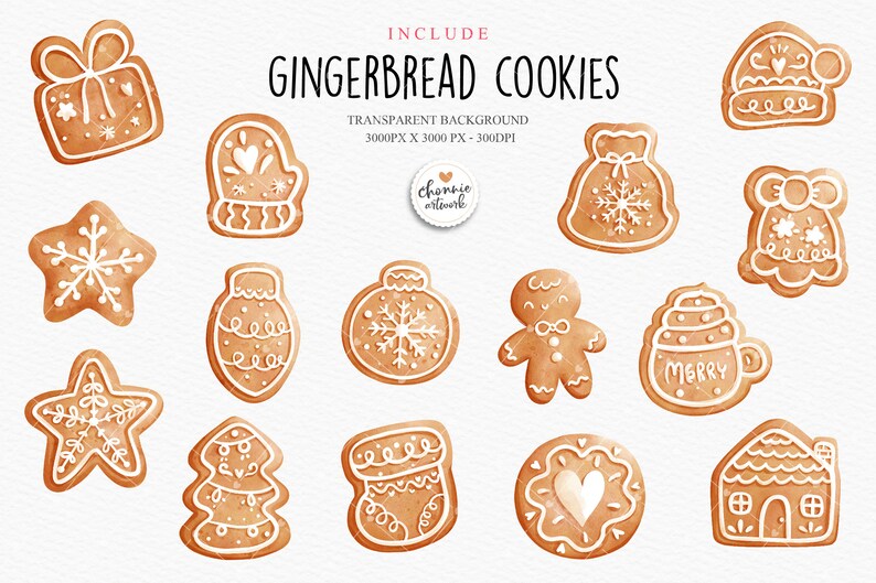 Christmas Clipart Gingerbread Cookies Clipart Christmas - Etsy
