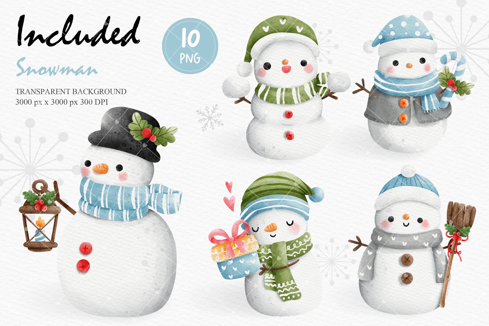 Christmas Snowman Clipart Snowman Clipart Christmas Clipart - Etsy