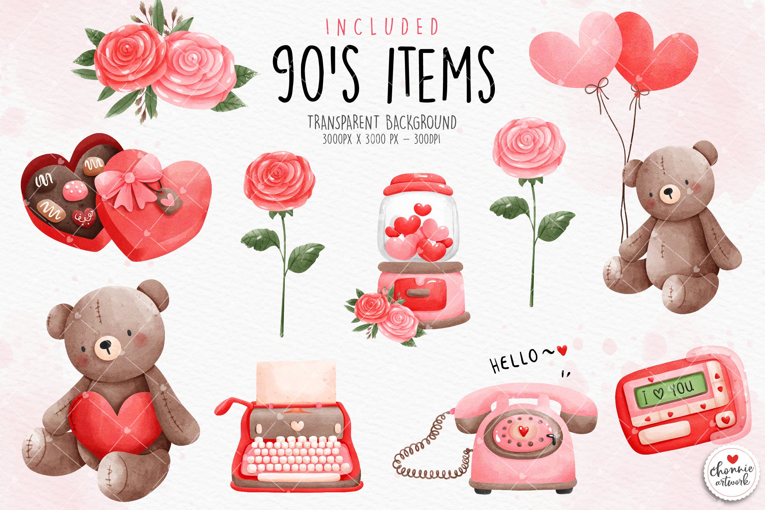 90's Valentines Clipart 90's Clipart Valentines Day - Etsy