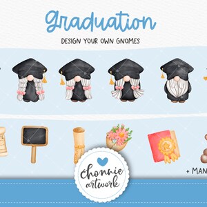 Watercolor Graduation Gnome Clipart, Gnomes Graduate PNG, Gnomes ...