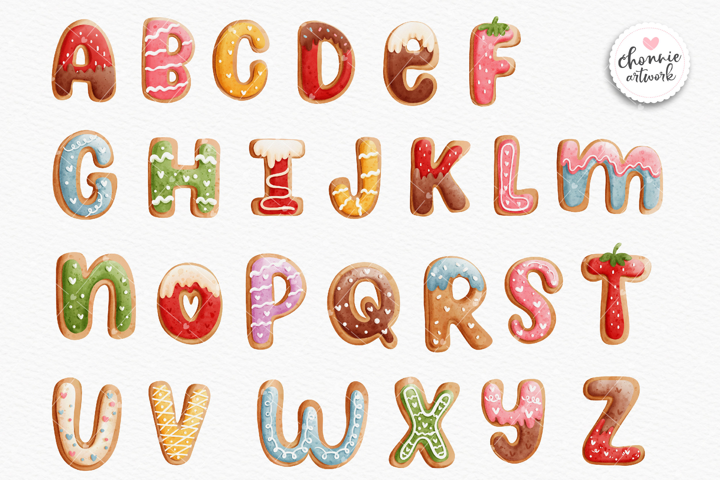 Cookies Alphabet Christmas Alphabet Valentines Alphabet - Etsy