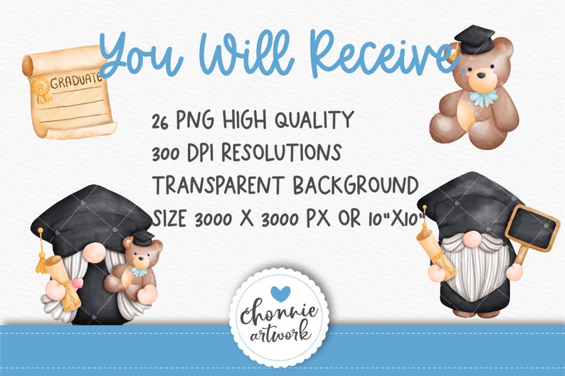 Watercolor Graduation Gnome Clipart Gnomes Graduate PNG - Etsy