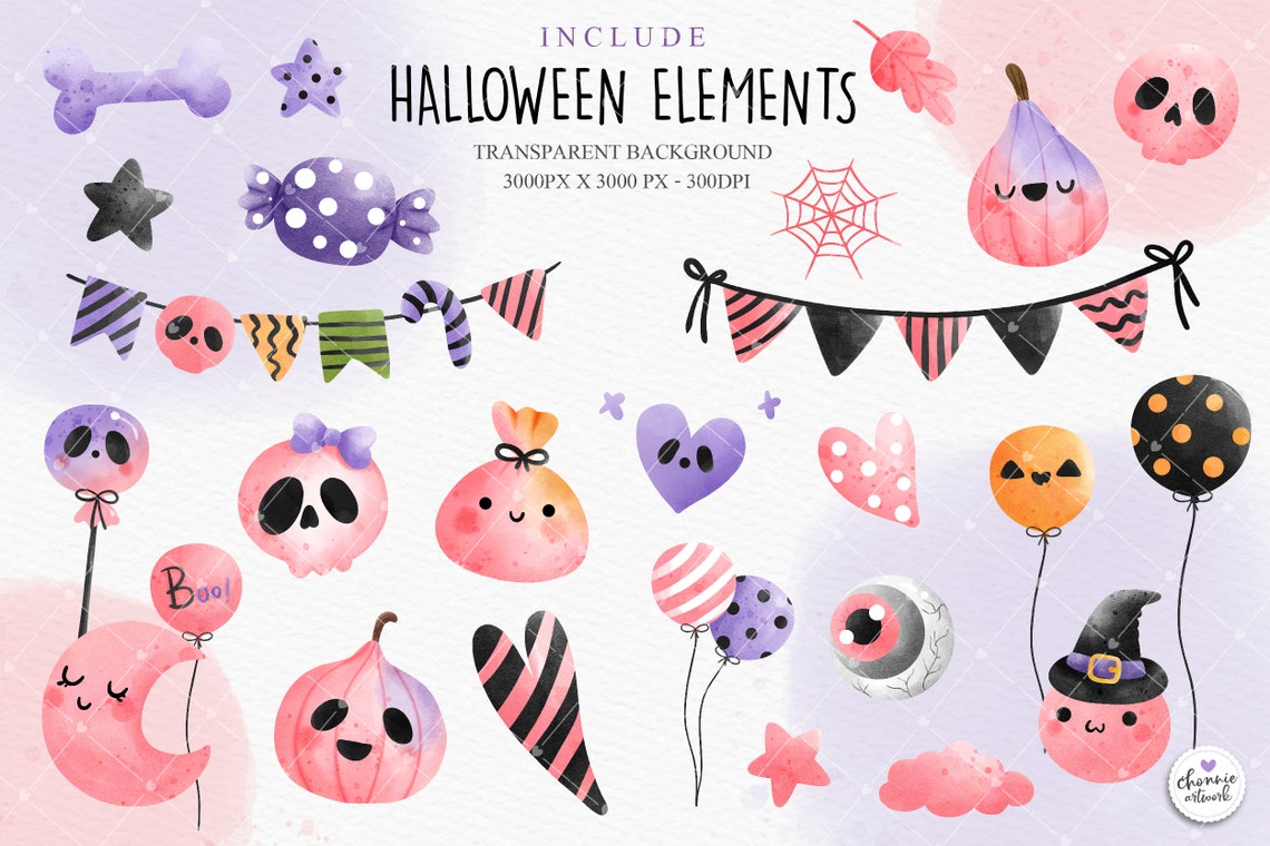 Pink Halloween Clipart Halloween Clipart Pink Ghost Clipart - Etsy