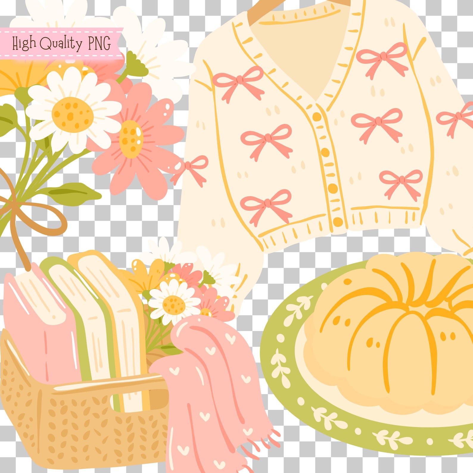 Fall Bookish Clipart, Coquette Fall Vibes Png, Fall Bookish Gift, Fall ...