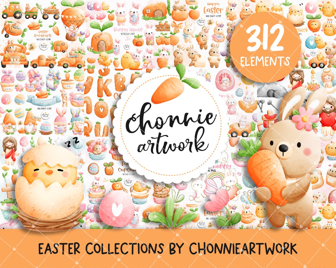 Easter Clipart Bundle, Easter Rabbit Bundle, Easter Bundle, Rabbit ...