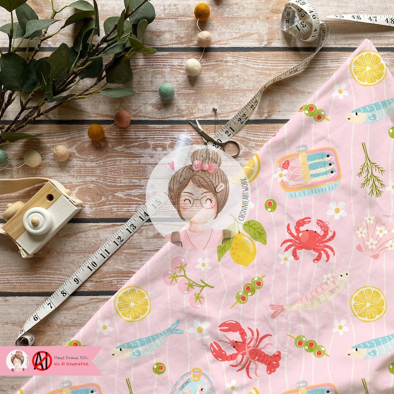 Cute Sardine Seamless Pattern, Italian Summer Pattern,amalfi Coast ...