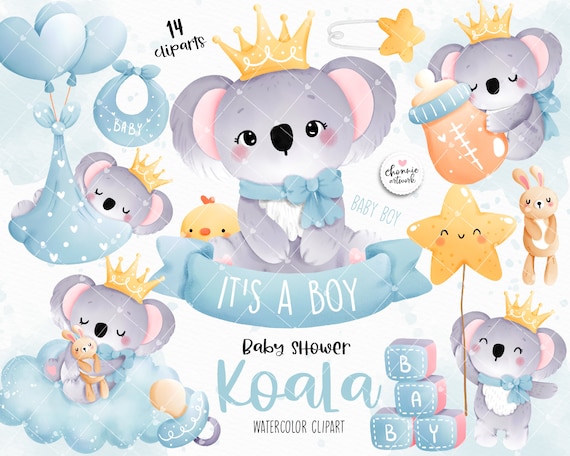 Baby Boy Koala Clipart Baby Boy Clipart Baby Shower Koala | Etsy