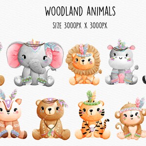 Tribal Animals Clipart, Tribal Woodland Animals Clipart, Woodland ...