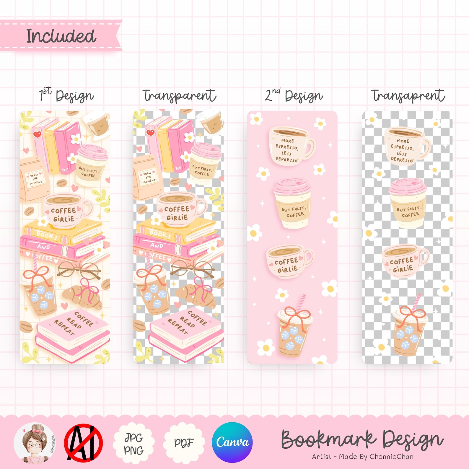 Books and Coffee Bookmark, Bookish Bookmarks, Bookish Coffee Lover ...