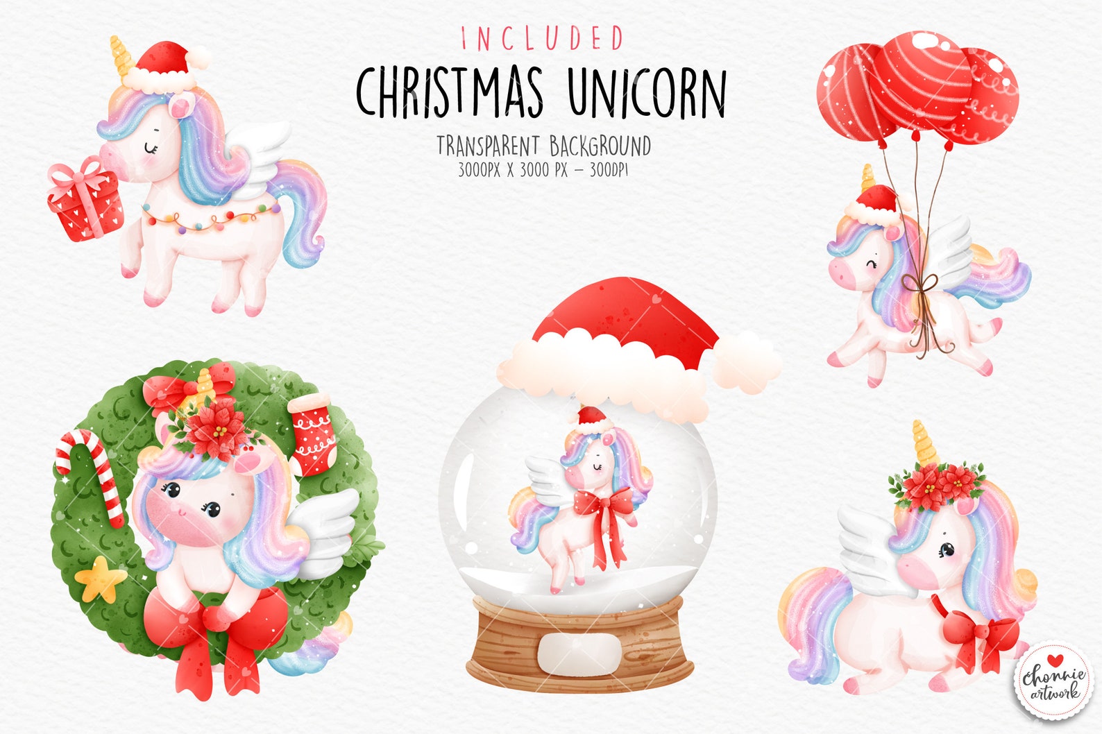Christmas Unicorn Clipart Christmas Clipart Unicorn Clipart - Etsy