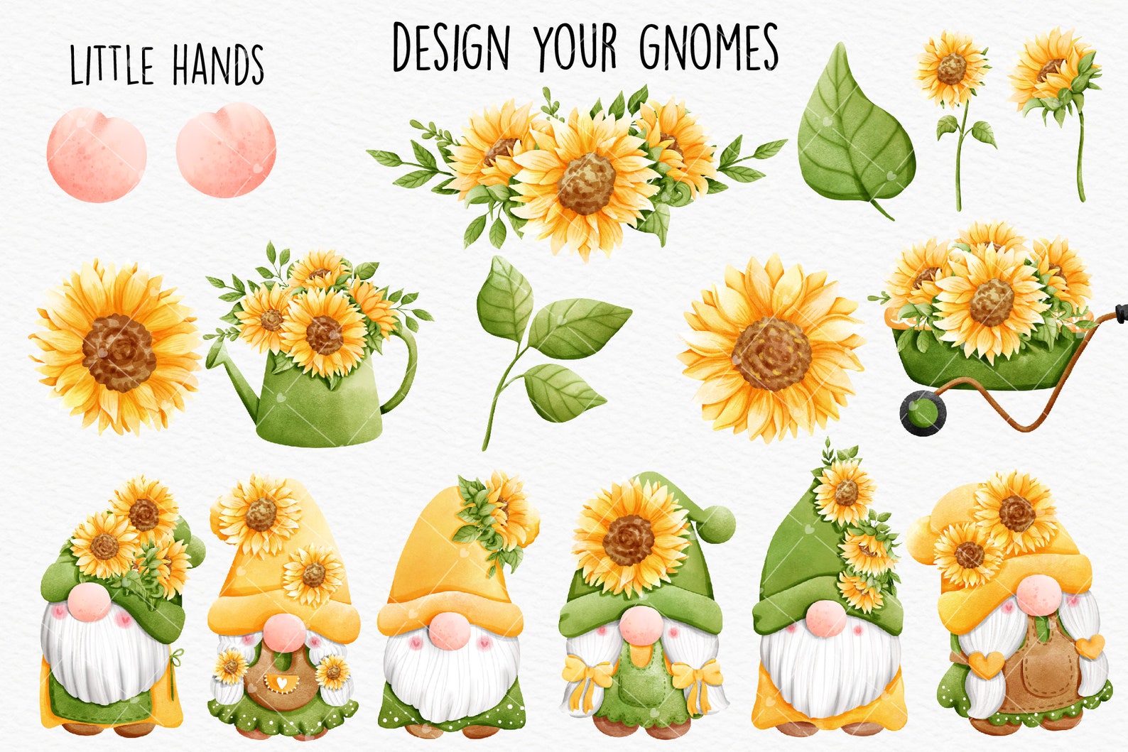 Sunflower Gnomes Clipart Sunflower Gnomes PNG Sunflower - Etsy