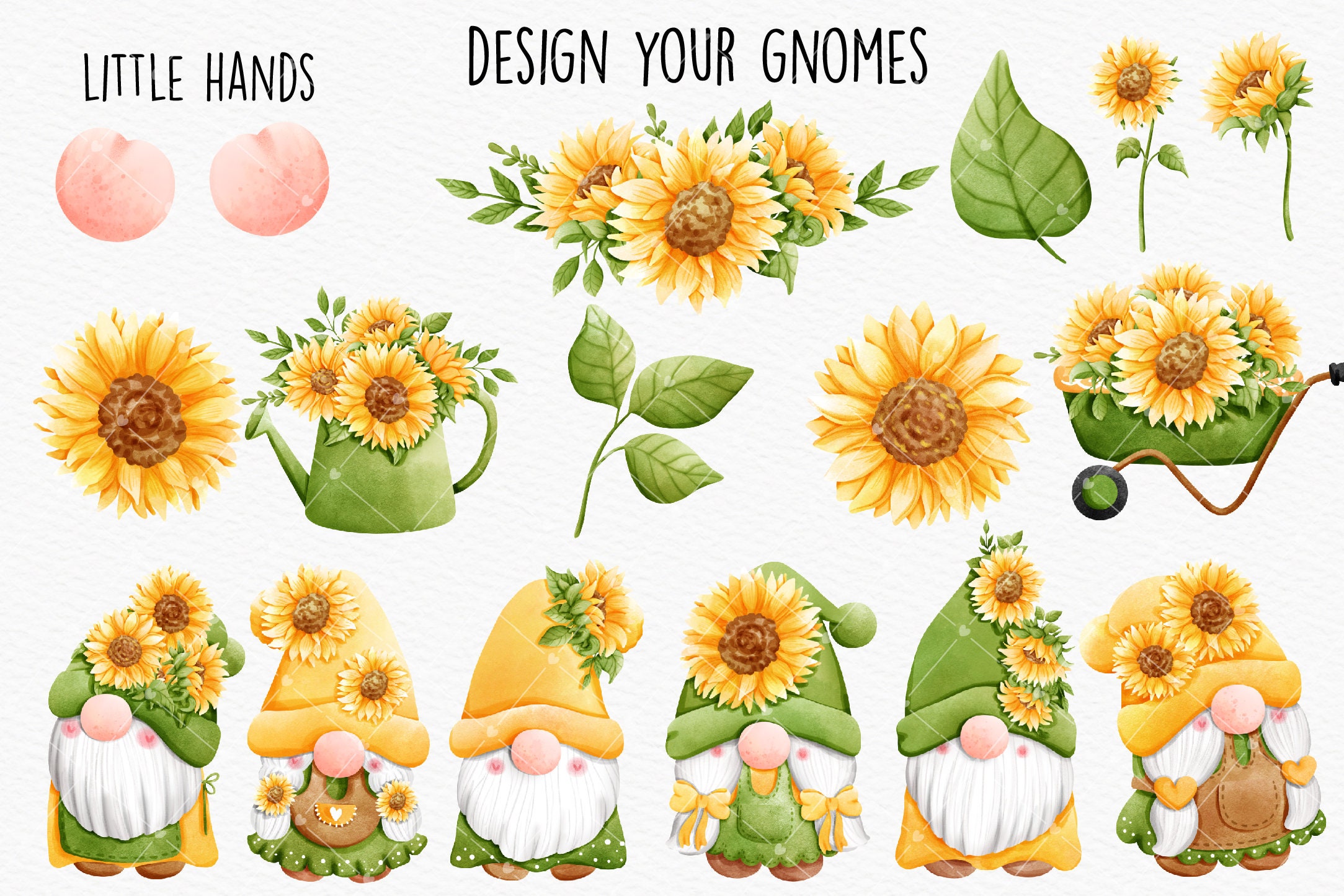 Sunflower Gnomes Clipart Sunflower Gnomes PNG Sunflower - Etsy Canada
