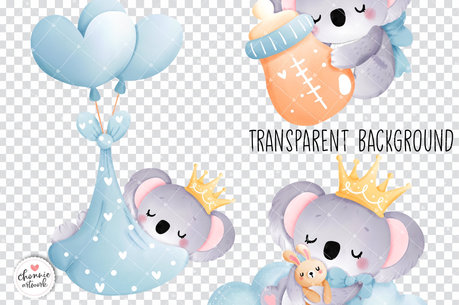 Baby Boy Koala Clipart Baby Boy Clipart Baby Shower Koala | Etsy