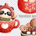 Christmas Mug Clipart, Christmas Animal Clipart, Animal Mug Clipart ...