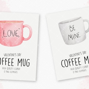 Valentine's Day Coffee Mug Clipart, Love Mug Clipart, Cup of Tea ...