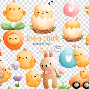 Baby Chicken Clipart Easter Chicken Clipart Rabbit Clipart | Etsy
