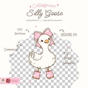 Silly Goose Clipart Set SVG PNG Groovy Goose Spring Garden Flower ...