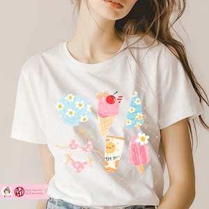 Girly Cute Summer PNG Clipart Set Cute, Summer Girly Clipart, Summer ...