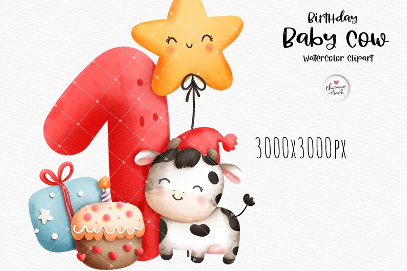 Baby Cow Birthday Clipart Farm Birthday Clipart Baby Cow - Etsy