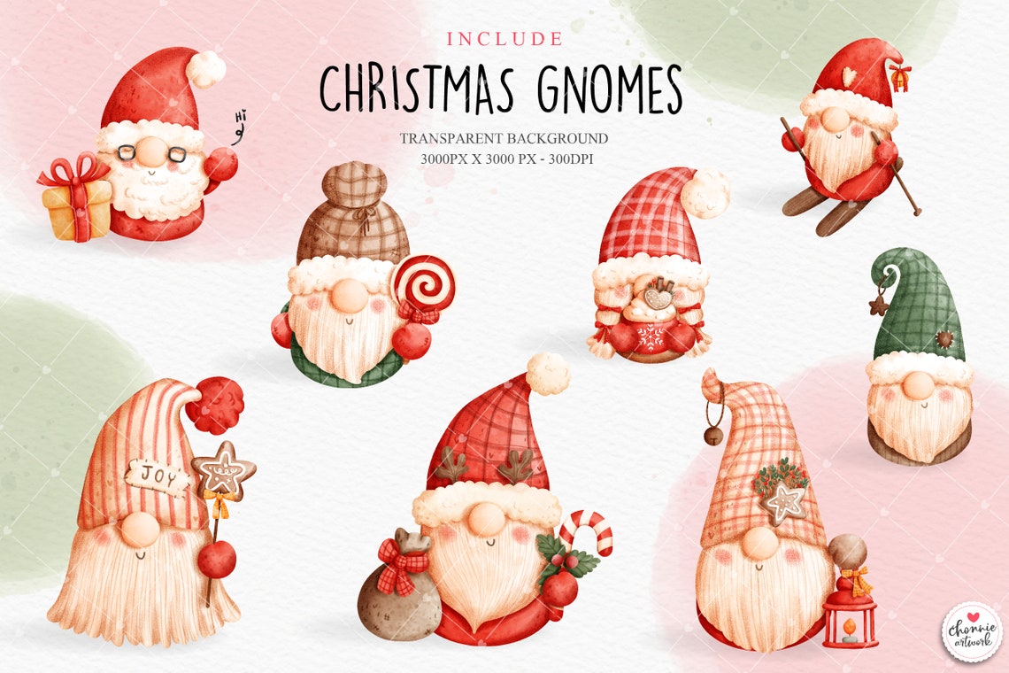Christmas Gnome Clipart Christmas Clipart Gnome Clipart - Etsy