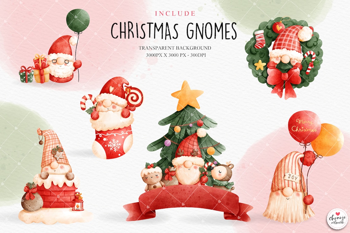 Christmas Gnome Clipart Christmas Clipart Gnome Clipart - Etsy