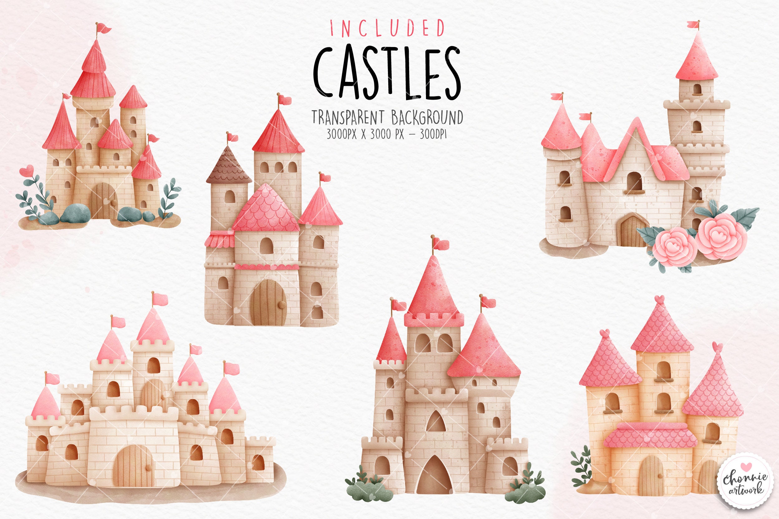 Castle Clipart Fairytale Castle Clipart Princess Castle - Etsy UK