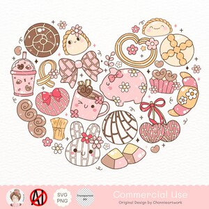 Mexican Pan Dulce Heart PNG Pink Concha Girl Clipart Mexican Sweet ...