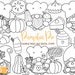Gnome Pumpkin Pie Coloring Pages Happy Fall Gnome Digital - Etsy