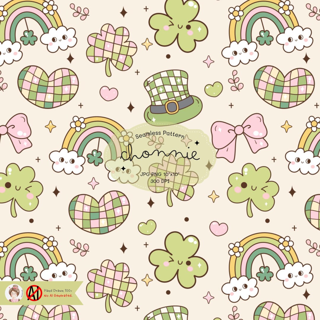 Groovy Retro St. Patrick’s Day Seamless Pattern, Vintage Shamrock ...