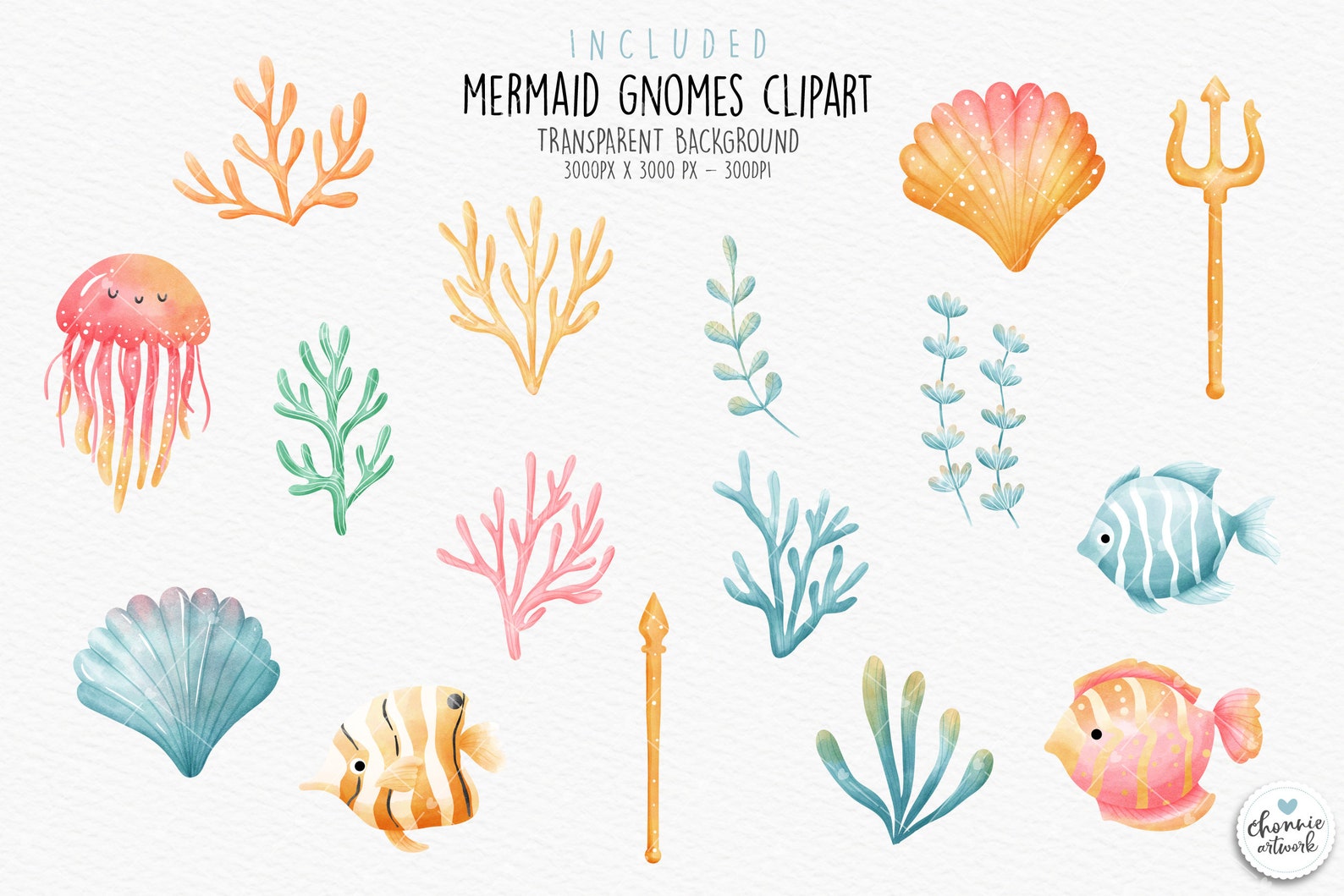 Gnome Mermaid Clipart Mermaid Clipart Gnome Clipart Mermaid - Etsy