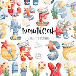 Nautical Alphabets and Numbers Clipart, Nautical Alphabet, Nautical ...
