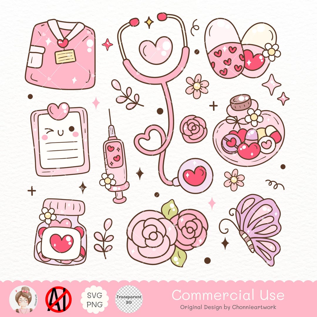 Valentine's Day Nurse Life PNG SVG Positive Vibes Nurse Clipart ...