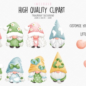 Gnome Earth Day Clipart, Earth Day Clipart, Environment Clipart, Love ...