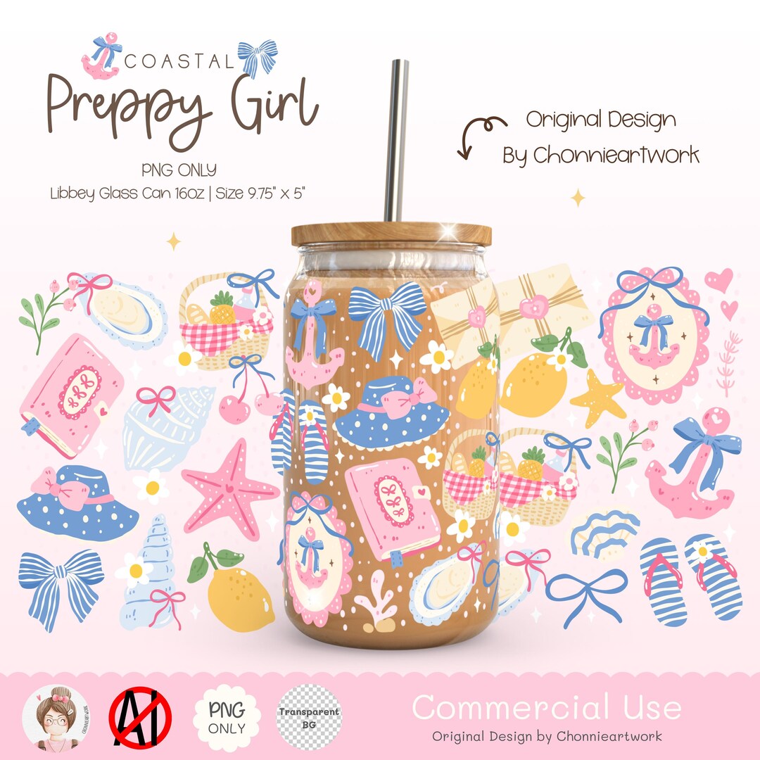 Coquette Nautical Cup Wrap, Nautical Coquette, Girly Summer Cup Wrap ...