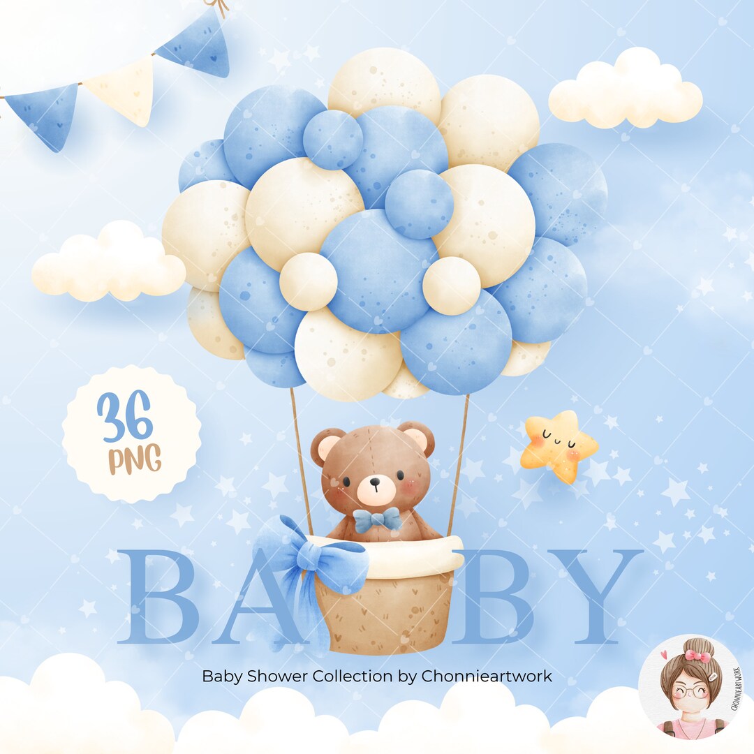 Baby Bear, Baby Shower Clipart, Birthday Clipart, Baby Animal Clipart ...