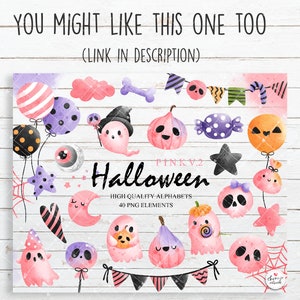 Pink Halloween Clipart, Halloween Clipart, Pink Ghost Clipart, Pumpkin ...