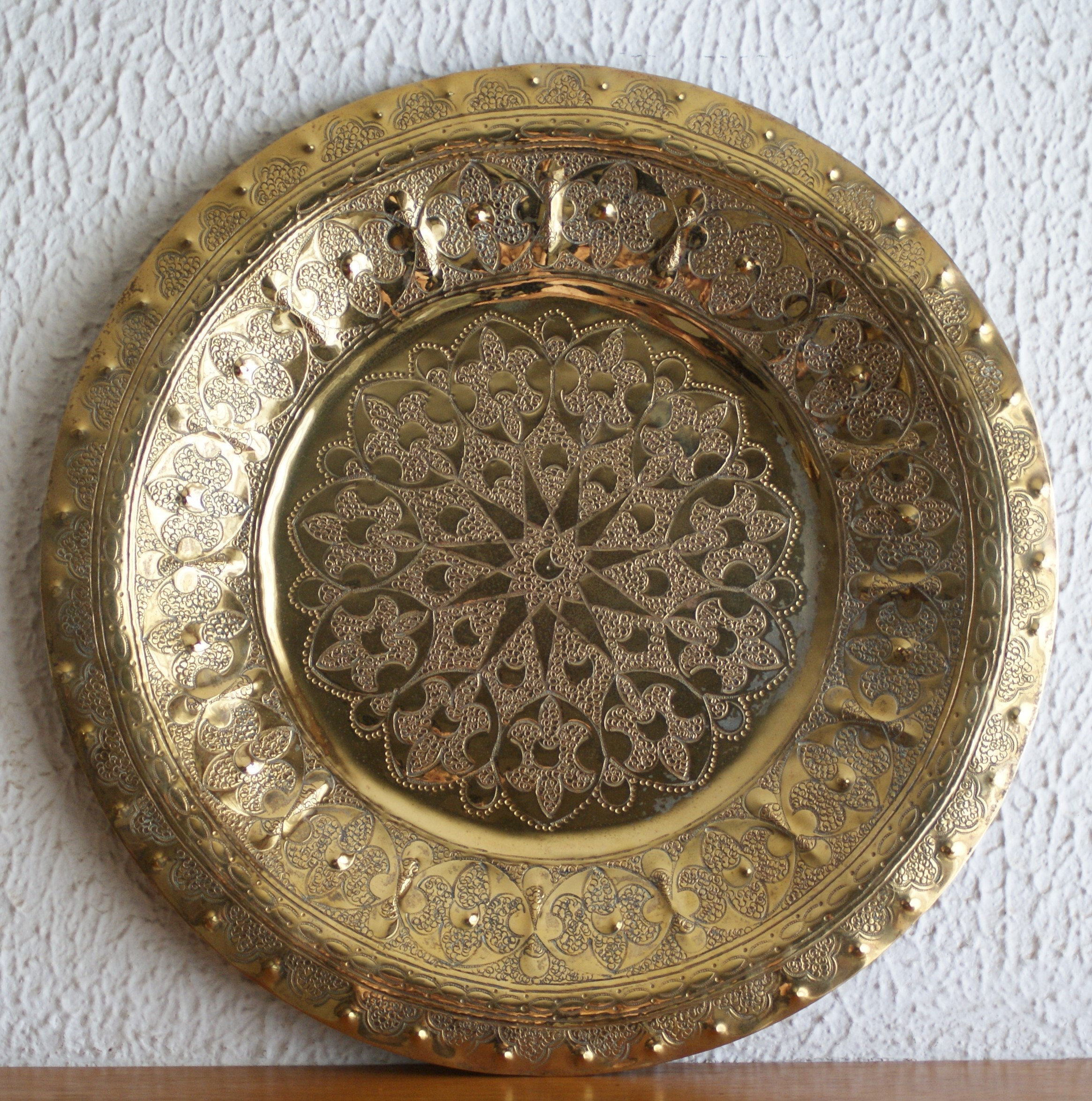 Antique Handcrafted 1940s Damascus Brass/bronze Decorative Disc - Etsy