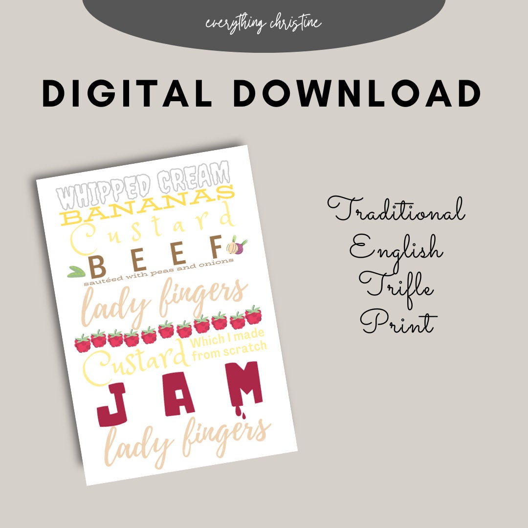 Printable Traditional English Trifle Layers Print - Etsy