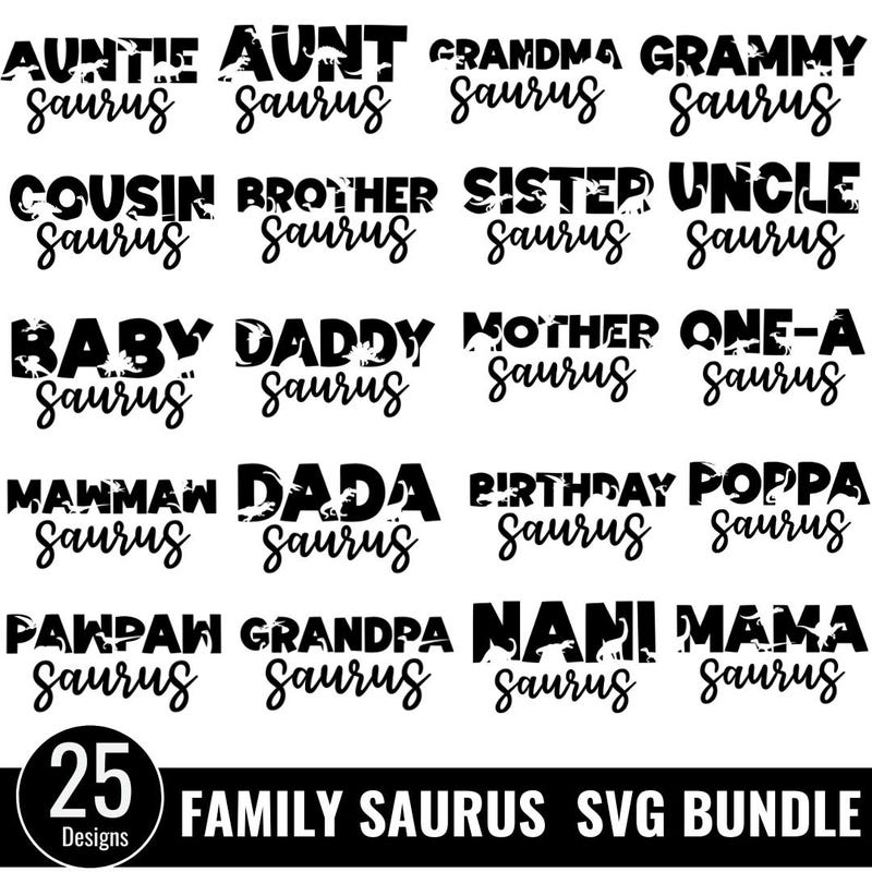 Family Saurus Svg - Etsy