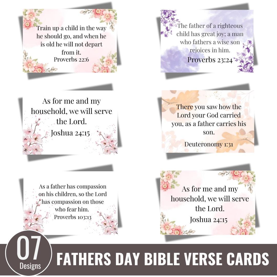Father's Day Bible Verses Card, Printable Father's Day Scripture Cards ...